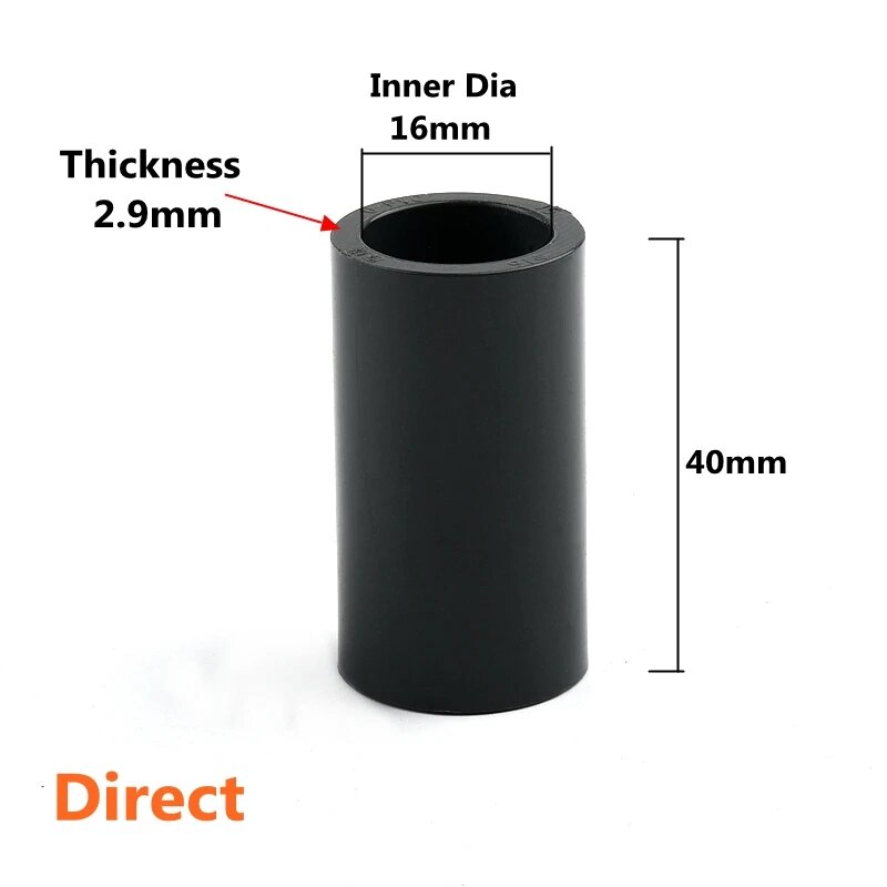 SHSMFC серые фитинги для ПВХ труб 16 мм Черный, Direct, 2PCS