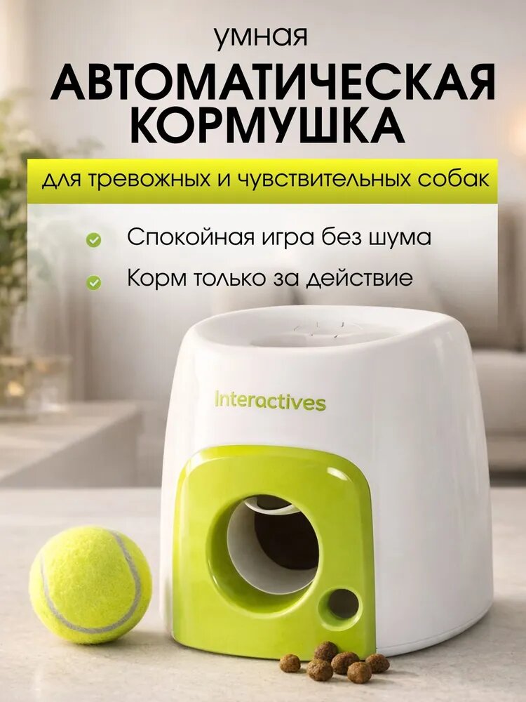 Кормушка для кошек и собак, интерактивная игрушка, с мячиком, замедляет питание и развивает интеллект,