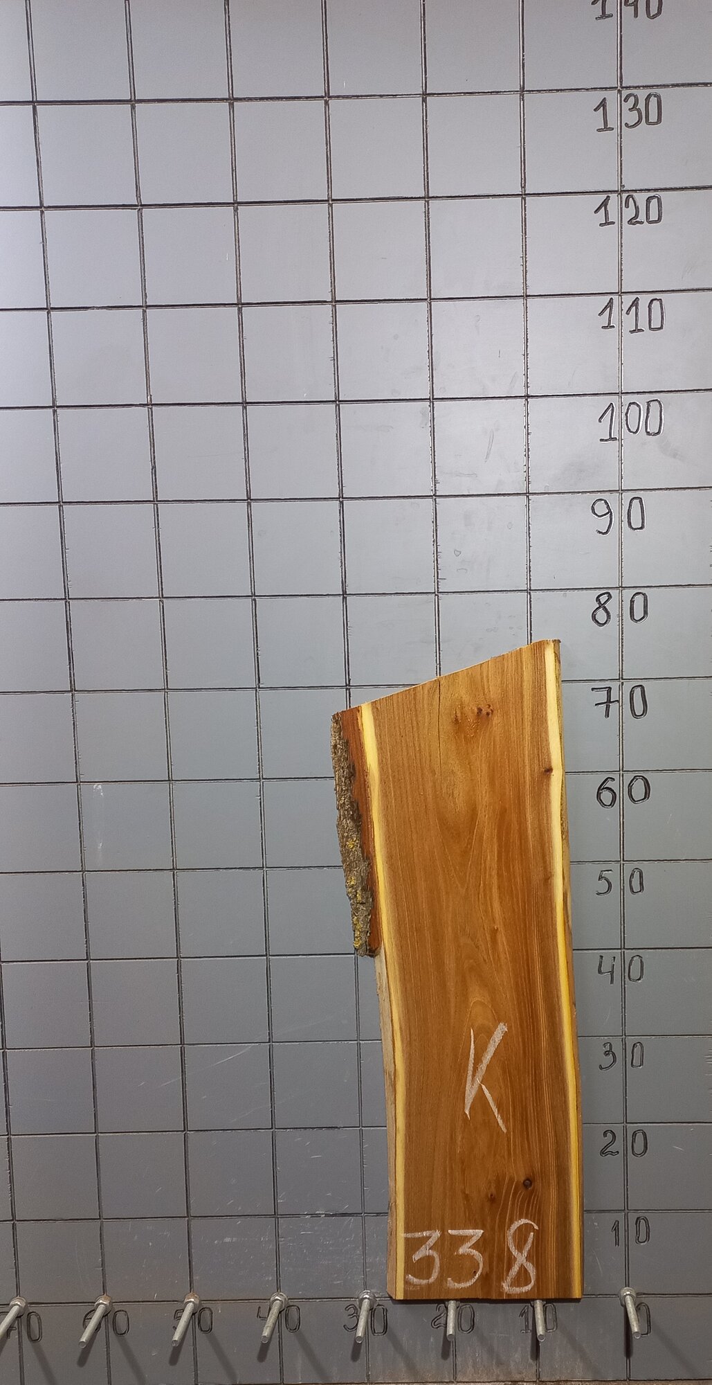 Слэб "Доклес" № 338, карагач, антисептический, необрезная, 2х19х65см