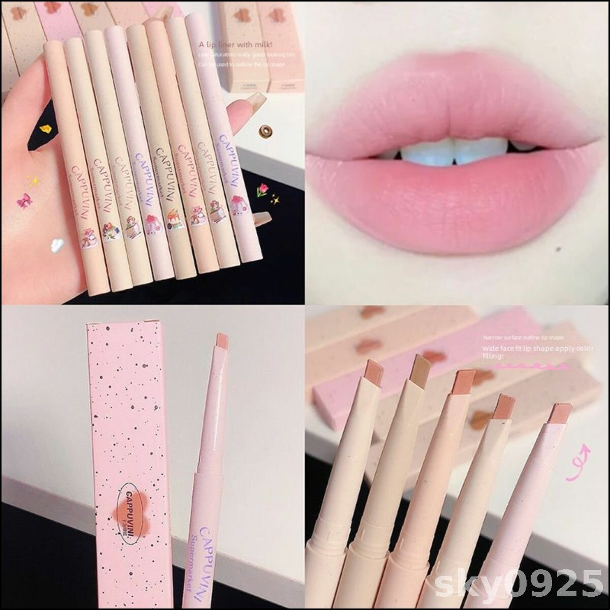 Карандаш для губ, Cappuvini, Студенты, природа, выносливость, легко наносят макияж