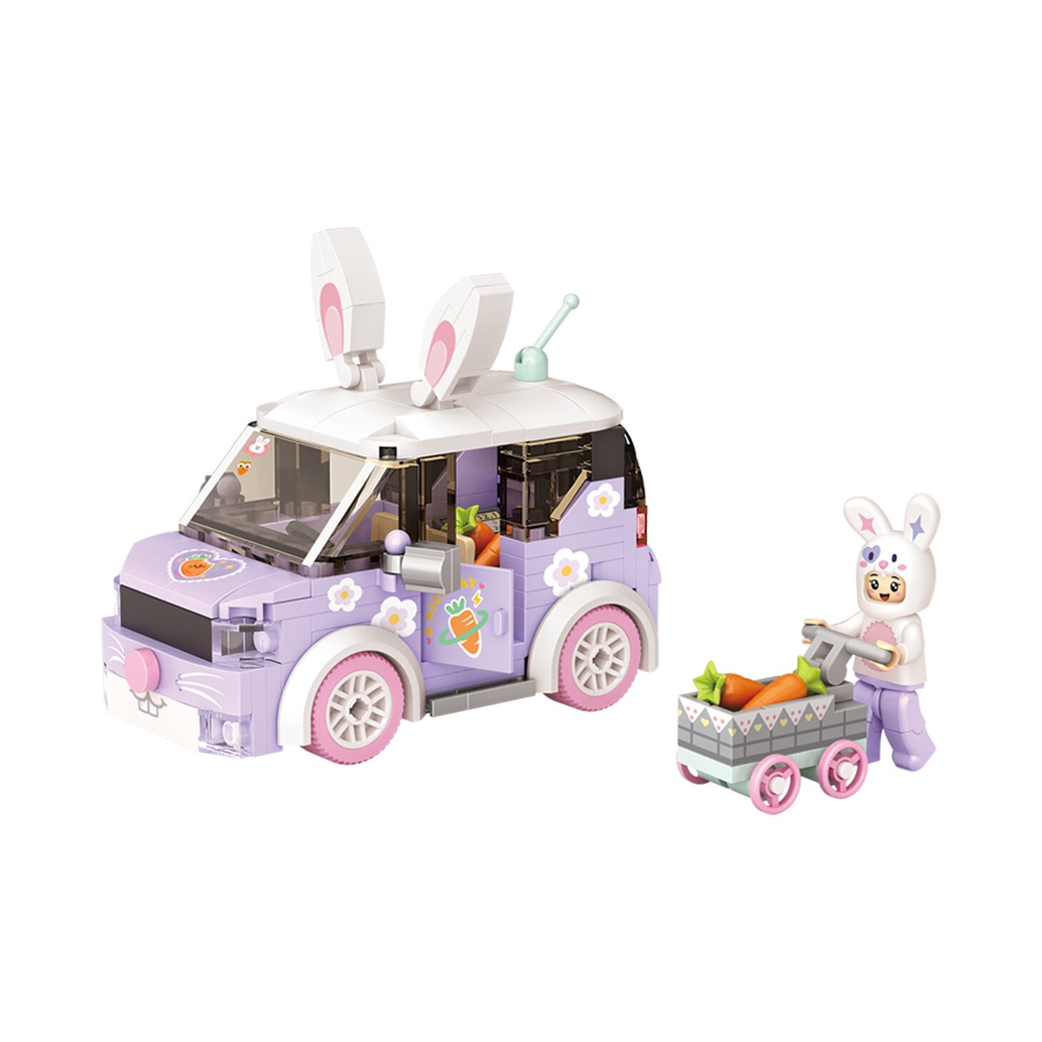 DIY конструктор унисекс LOZ Bunny Carrot 4208, разноцветный, пластиковые кубики, 242 шт