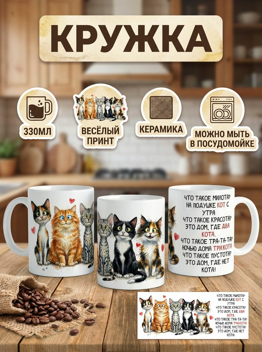 Кружка с принтом "Если дома нет кота"