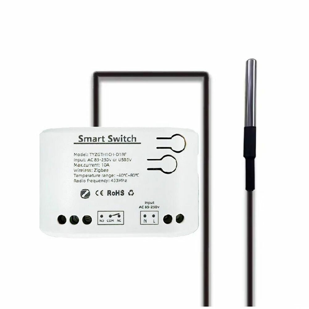 B6( M G) Tuya Smart ZigBee Switch С Датчиком Температуры AC 85-250V