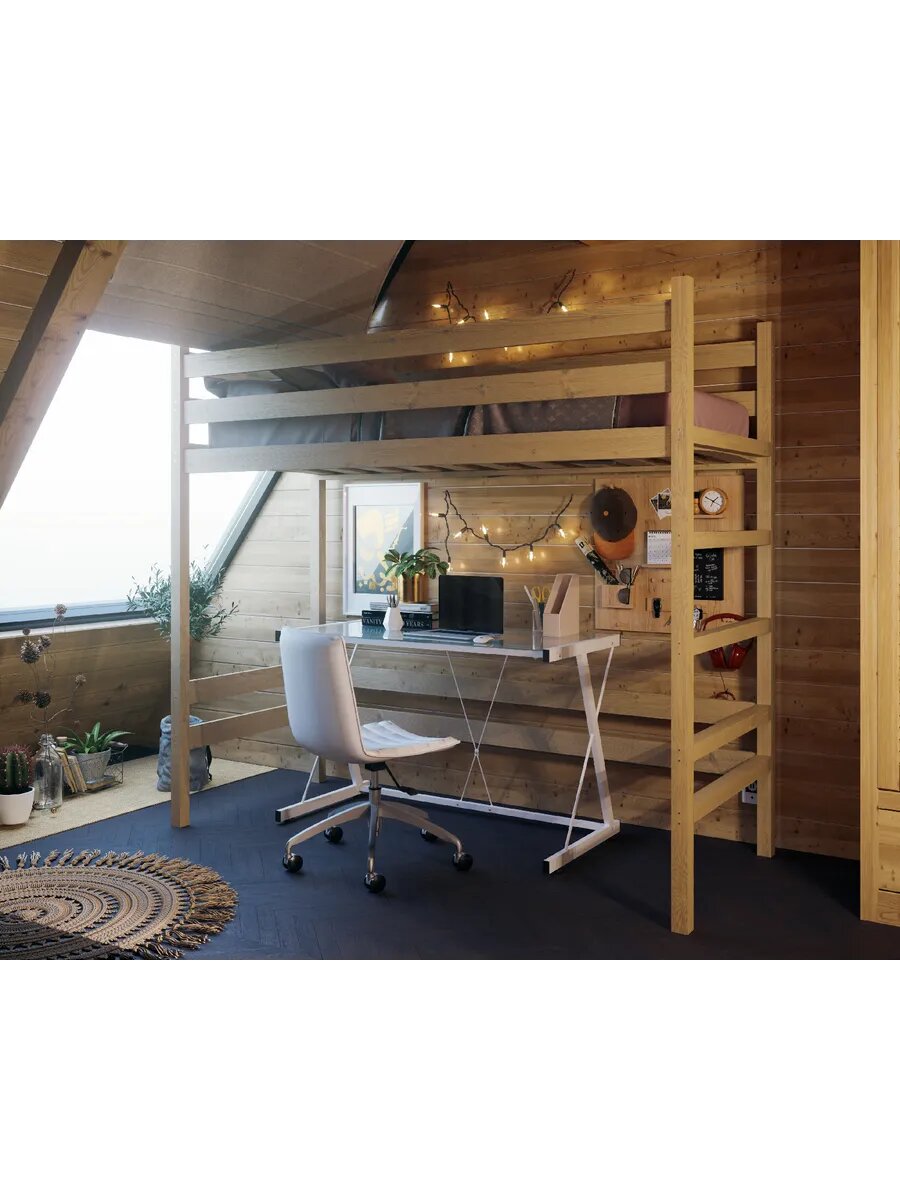 Кровать чердак, гранд, массив, 70х170 см, 1шт.