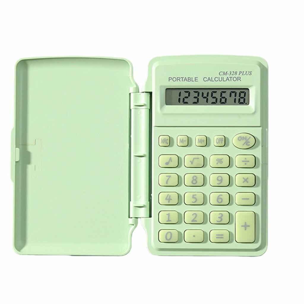 8-значный мини-калькулятор flip palm calculator-светло-зеленый