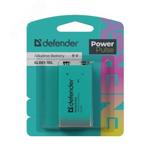 Батарейка крона Defender 6LR61 alkaline 9 вольт BL1