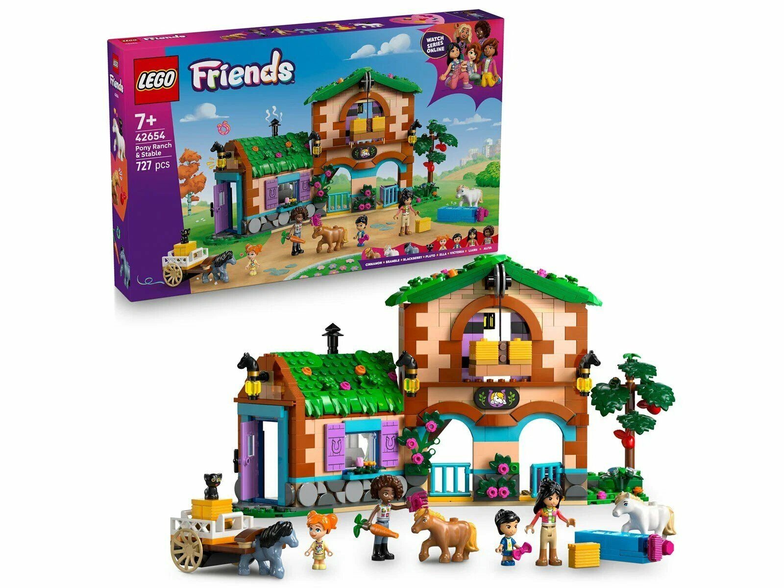Конструктор LEGO Friends 42654(N),"Ранчо и конюшня для пони", 727 элементов,