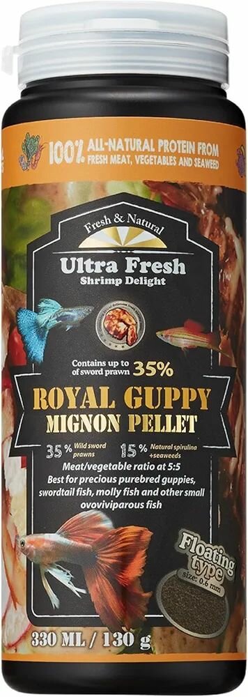 Корм для гуппи Ultra Fresh Royal Guppy Mignon Pellet, 130г