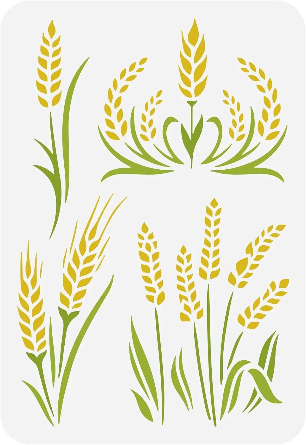 Трафарет для пшеничных ушей 8,3x11,7 дюйма, трафарет для пшеницы, шаблон для рисования пшеничных ушей, многоразовый моющийся трафарет для рисования