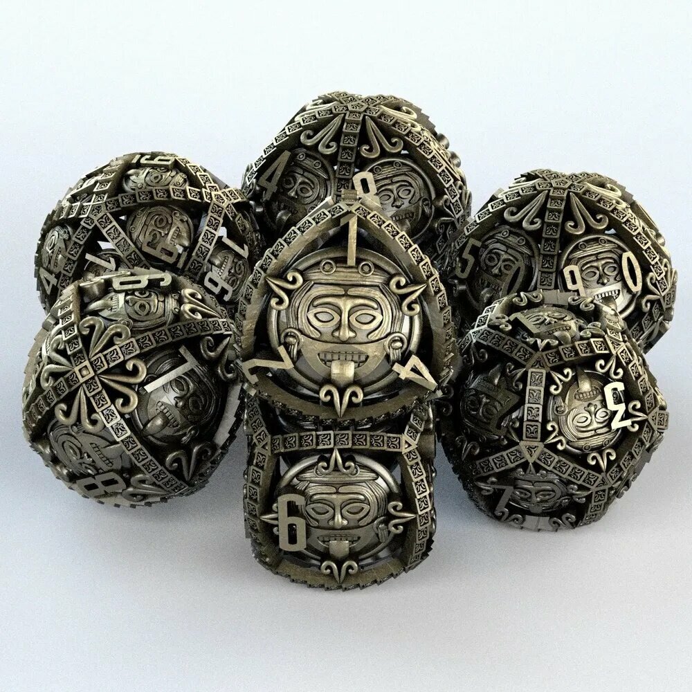 Кубики для DnD (ДнД) 7 шт Металлические , Кости игральные Дайсы, Классический набор дайсов Dungeons & DragonsРолевая игра , Pathfinder, настольные игры