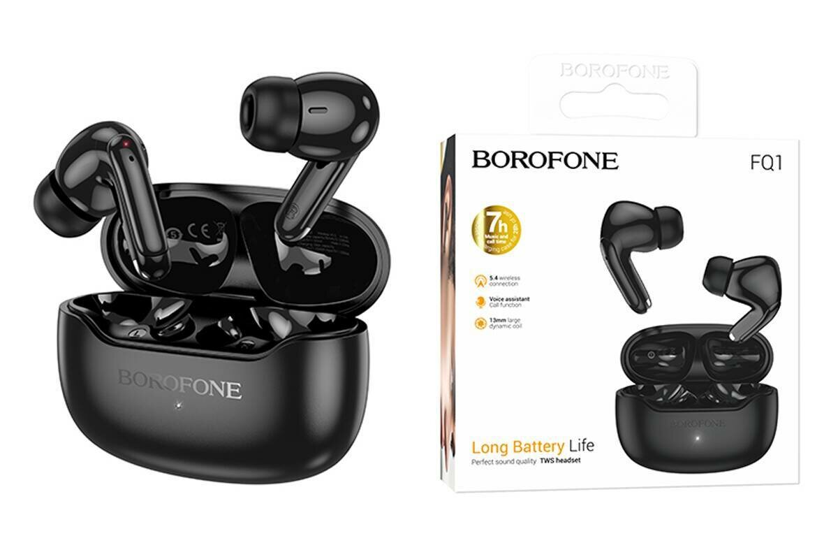 Наушники bluetooth BOROFONE FQ1 Shine wireless BT headset (черный)