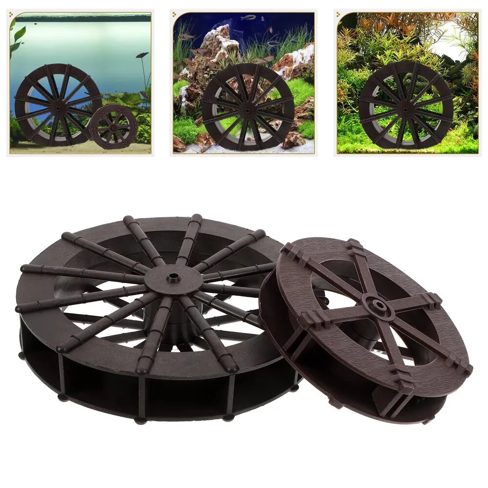 Декоративная пластиковая водяная мельница для аквариума, набор из 2 шт для оформления домашнего рыбного террариума