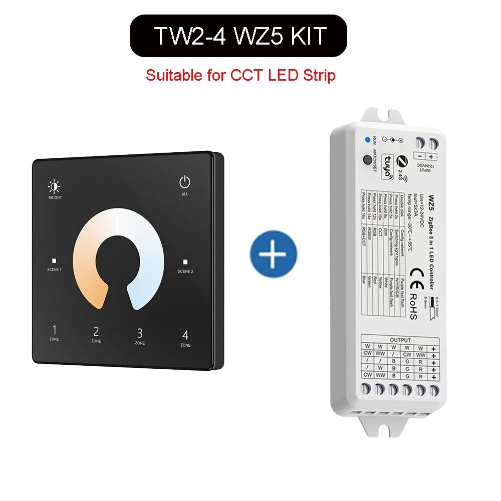 Контроллер для LED-ленты TW2-4 WZ5 KIT, 4 зоны