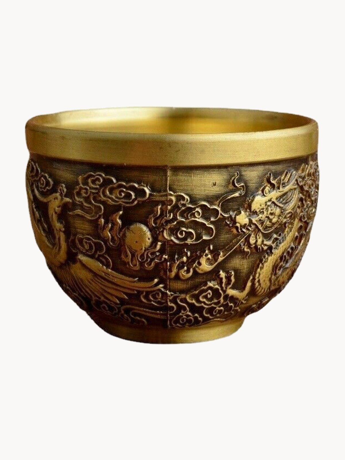 Ваза Чаша изобилия "Дракон и Феникс" Фен-Шуй бронза (6*4.5 см.), Anderlen