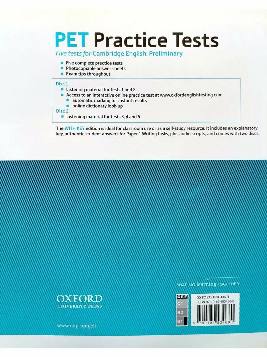 PET Practice Tests With Key and Audio CDs Pack | Oxford University Press — фото 1