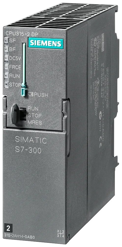 SIMATIC S7-300, центральный процессор CPU 315-2DP, интерфейс Profibus DP-MASTER/SLAVE, SIEMENS, 6ES73152AH140AB0, 6ES7315-2AH14-0AB0