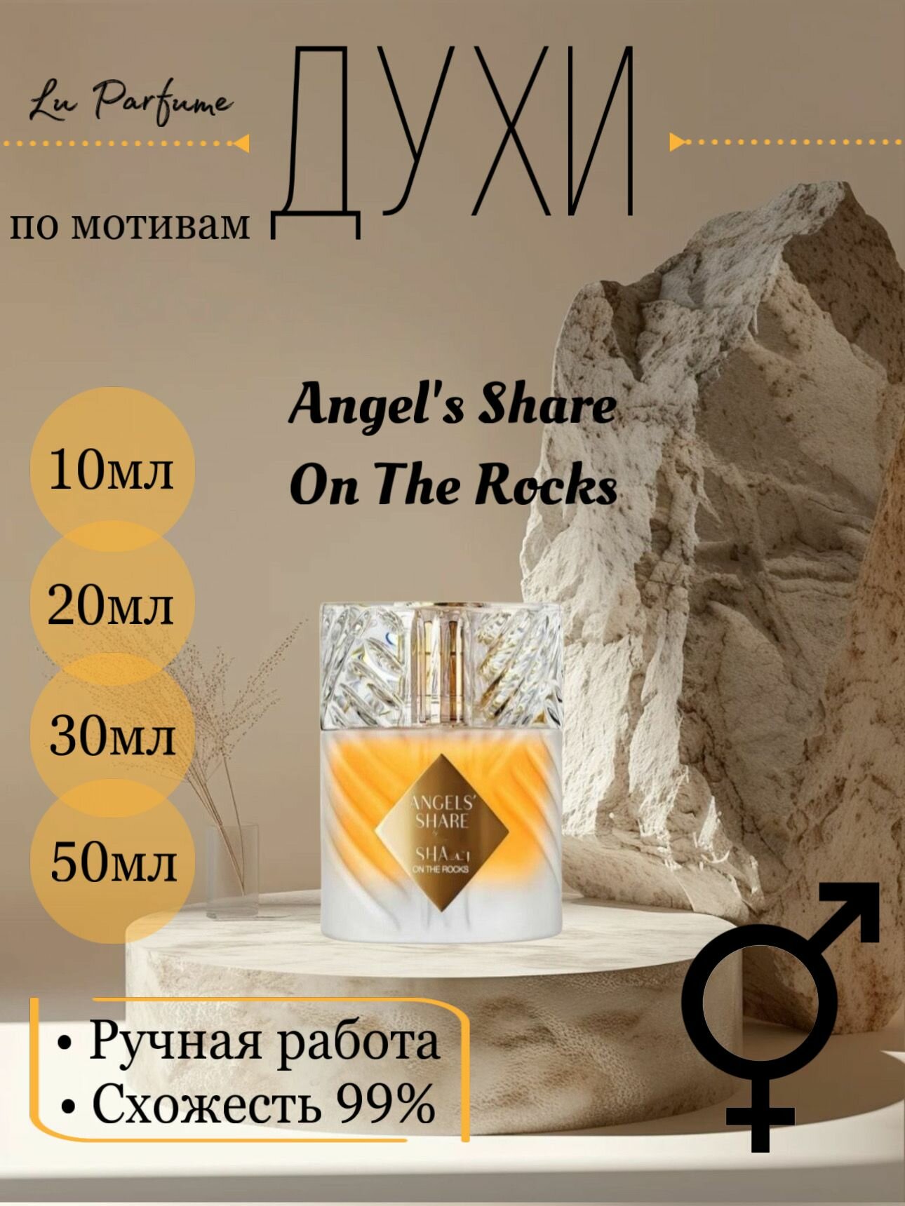 Духи ручной работы по мотивам 'Angel's Share On The Rocks', для мужчин и женщин Lu Parfume