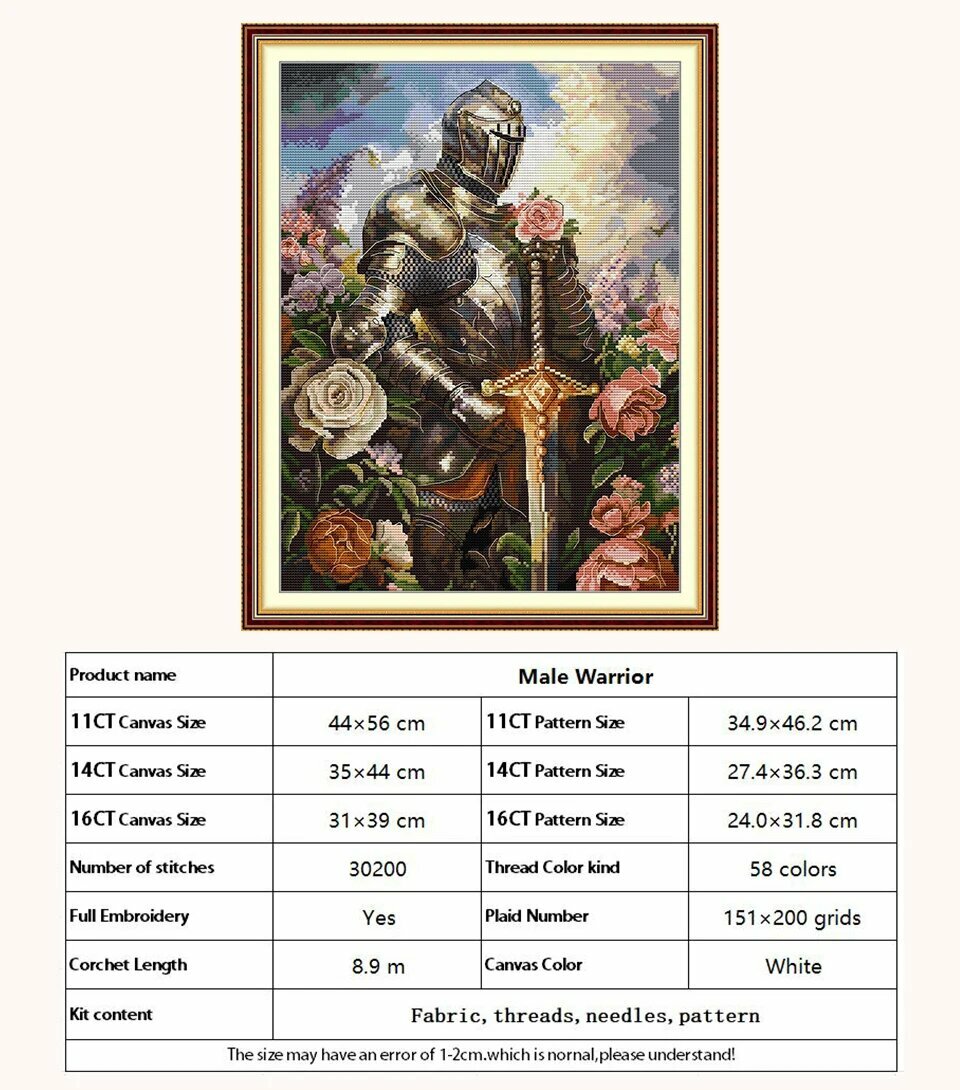 Набор для вышивки крестом Joy Sunday Воин Male Warrior, 14CT blank canvas