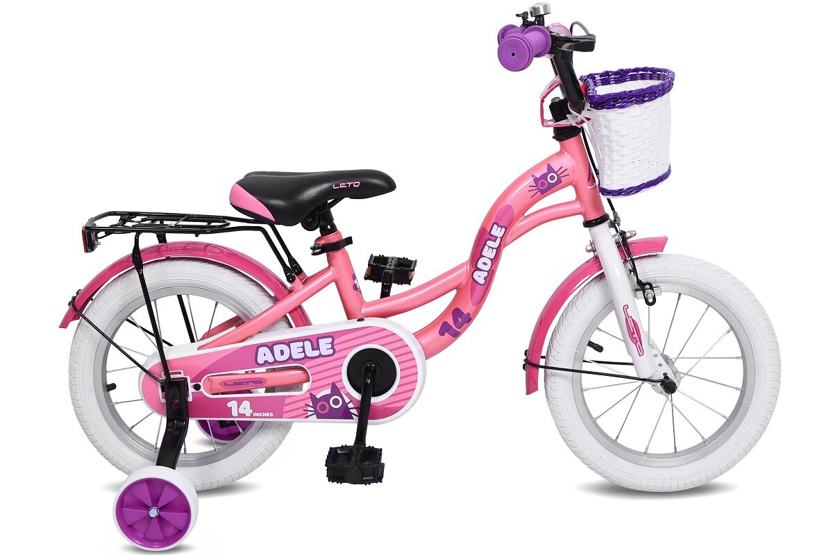Велосипед 14" LETO ADELE, сталь, 1-ск, розовый, возраст 3-4лет