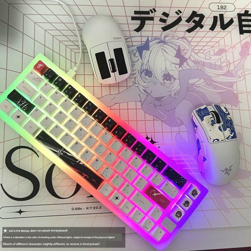 Колпачки для клавиатуры Yukiaim PBT с сублимационной печатью, совместимые с Wooting Zui Lu A75, ATK68, Cyber 01, MAD60,