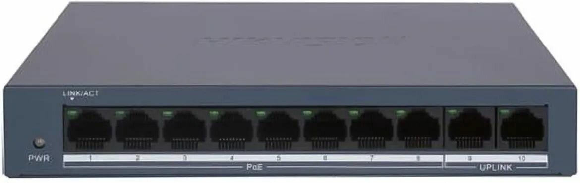 Коммутатор HIKVISION POE DS-XS0110-P 8x POE + 2x UPLINK 10/100 Мбит/с
