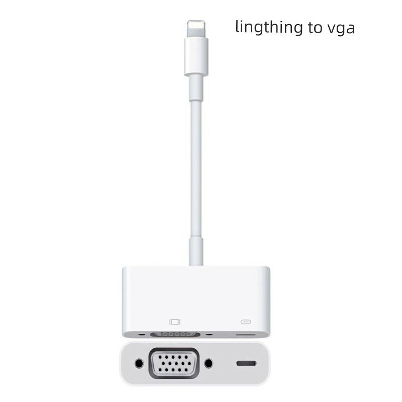 Адаптер VGA для iPhone 12-15, кабель для подключения к телевизору и монитору
