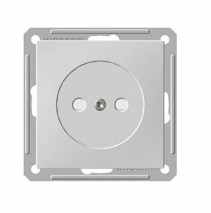 Розетка Systeme Electric белая, 1 место, W59, 16 А, IP20, без заземления, защитные шторки, механизм