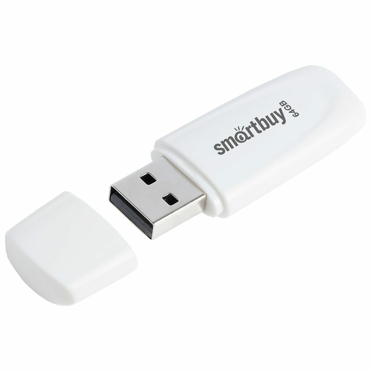 Флеш-память USB SmartBuy Scout 64Gb, USB 2.0 Flash Drive, белый (SB064GB2SCW)
