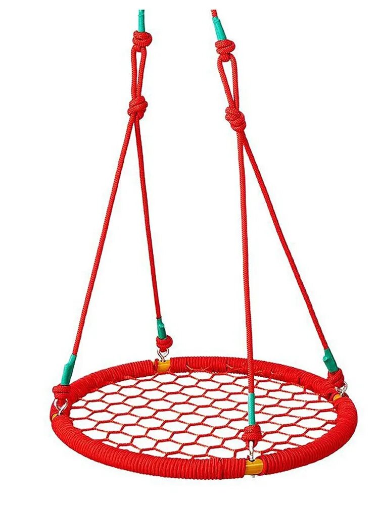 Садовые качели для детей круглые уличные 60см красные из полиэстера