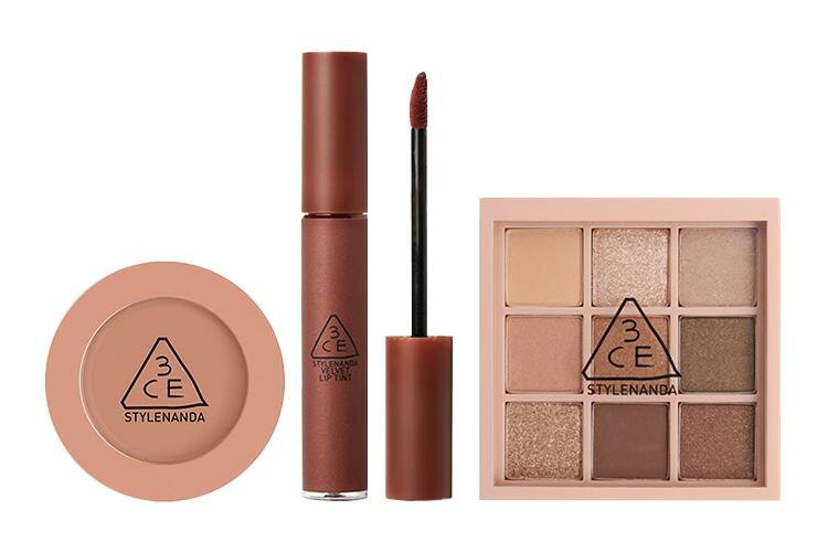 Набор макияжа женский 3CE Champion Velvet Matte Complexion, мягкий и полупрозрачный, 3 предмета
