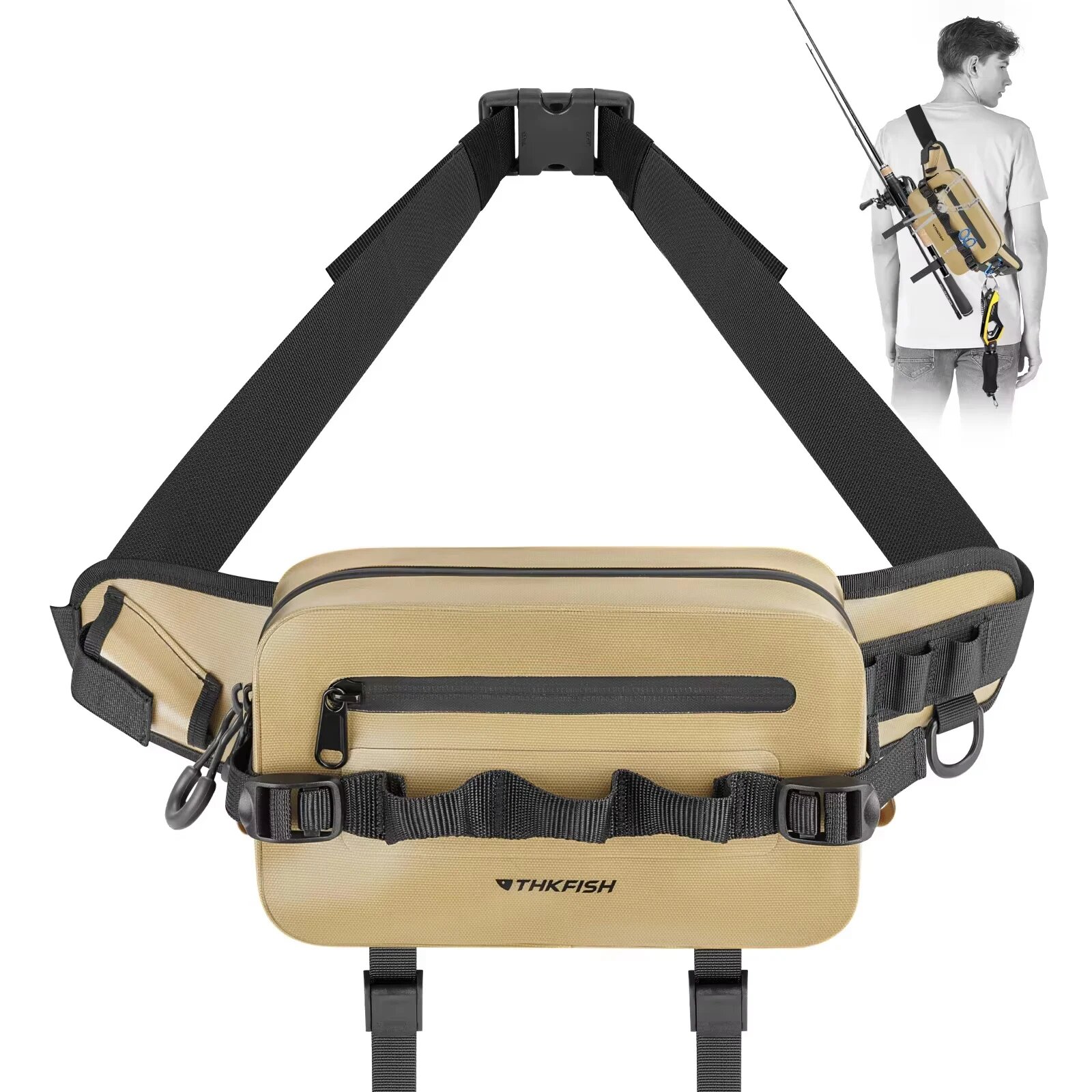 Водонепроницаемая поясная сумка THKFISH для рыбалки brown