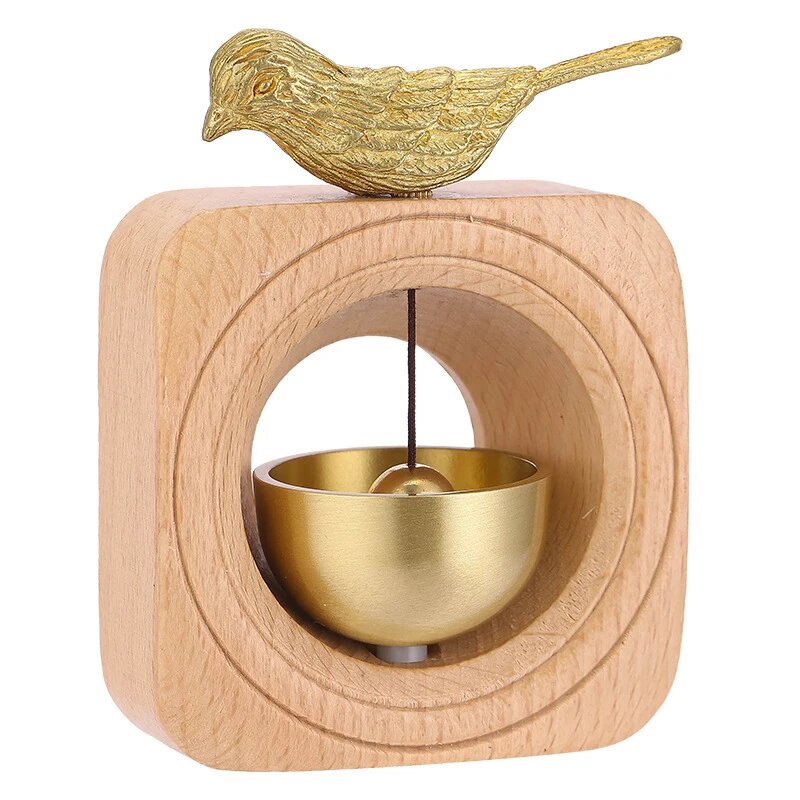 Латунный колокольчик с птичкой, Gold3