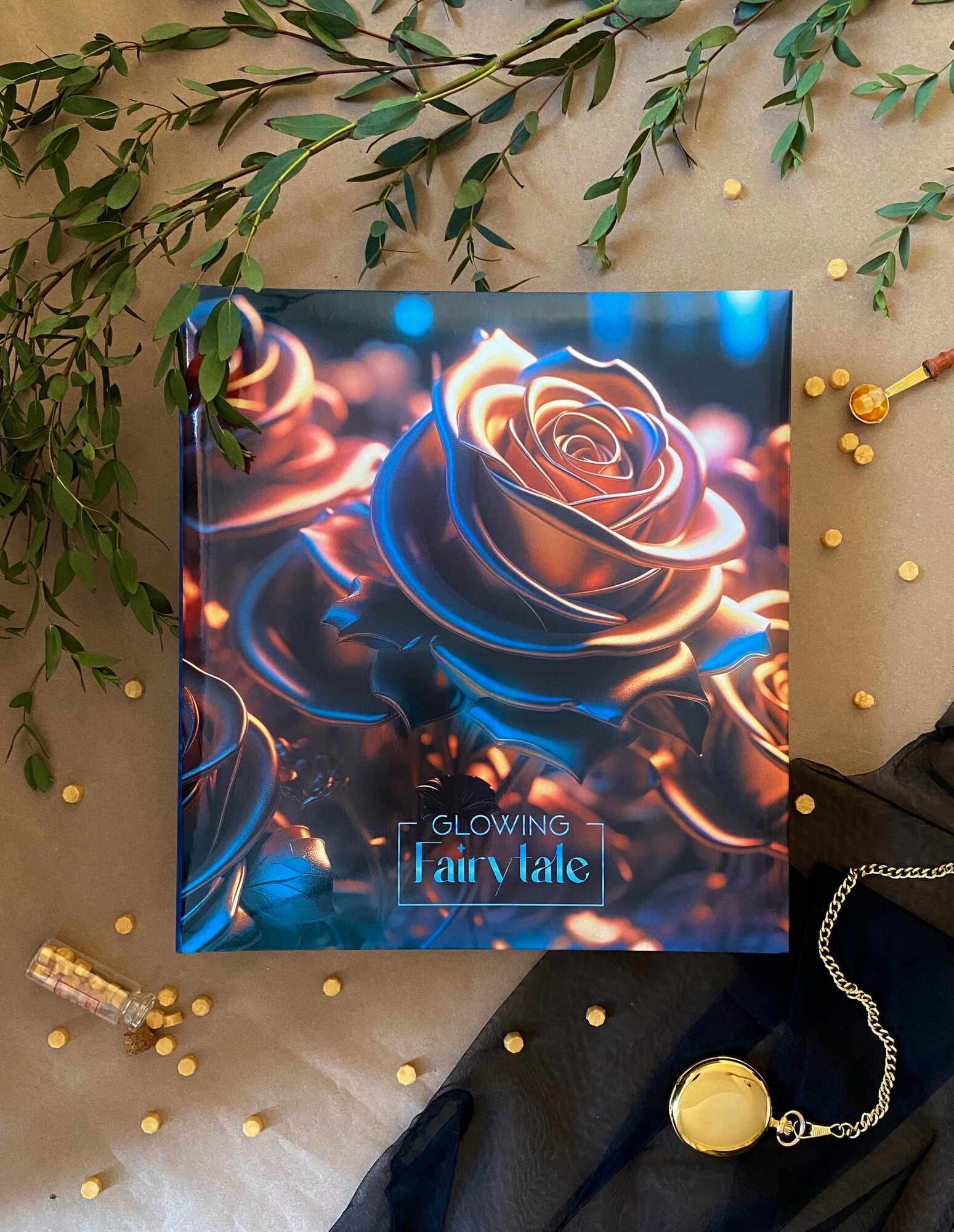 Фотоальбом магн. 50л 23х28см кольца liquid metal flowers 2 полином FA 50М.008-2 (жен)