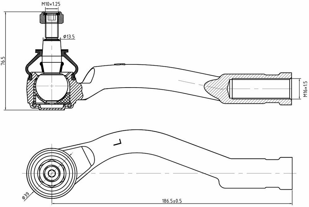 Наконечник рулевой тяги L S&K SKTE2251 Hyundai Sonata Lf 2015->, Tucson Tl 2015->, Kia Sorento Um 2015->, Sportage Ql 2015->