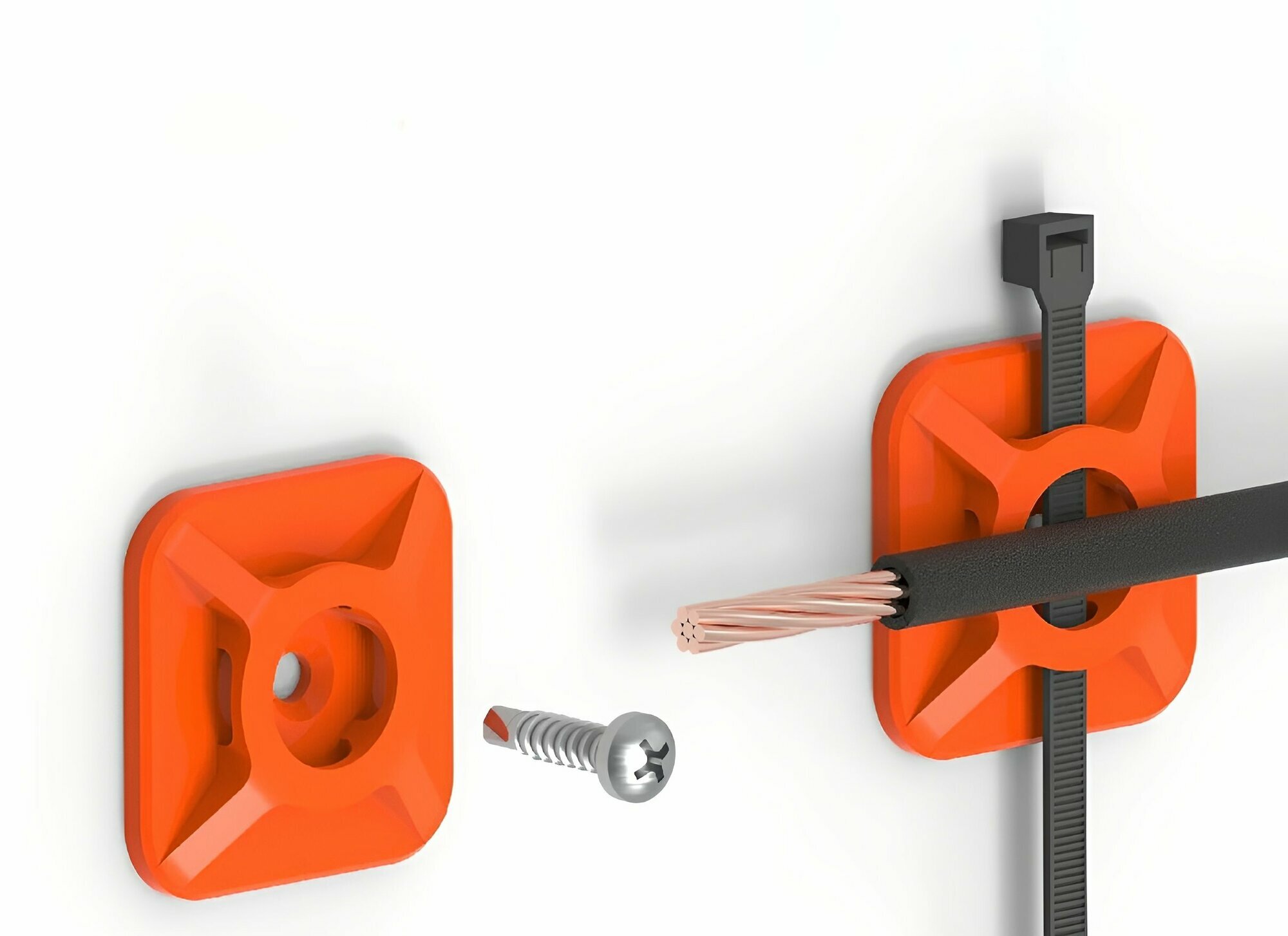 Держатель крепеж-площадка для проводов, кабеля 30шт