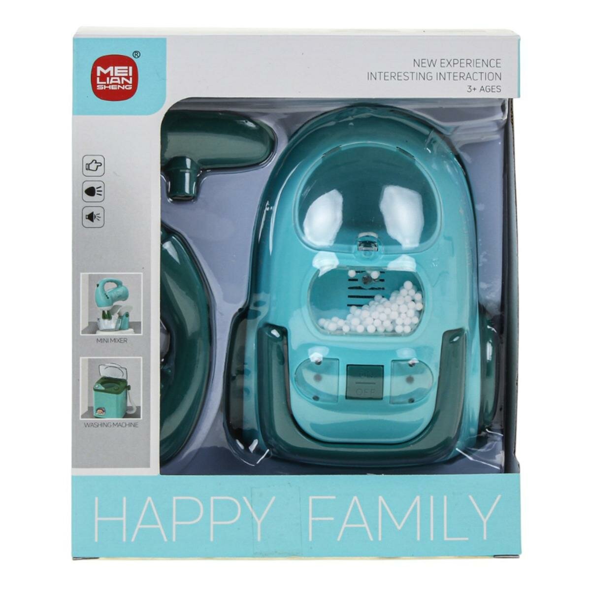 Игрушка "Пылесос" детский, со световыми и звуковыми эффектами, бирюзово-зелёный, 17×9,5×20,5 см