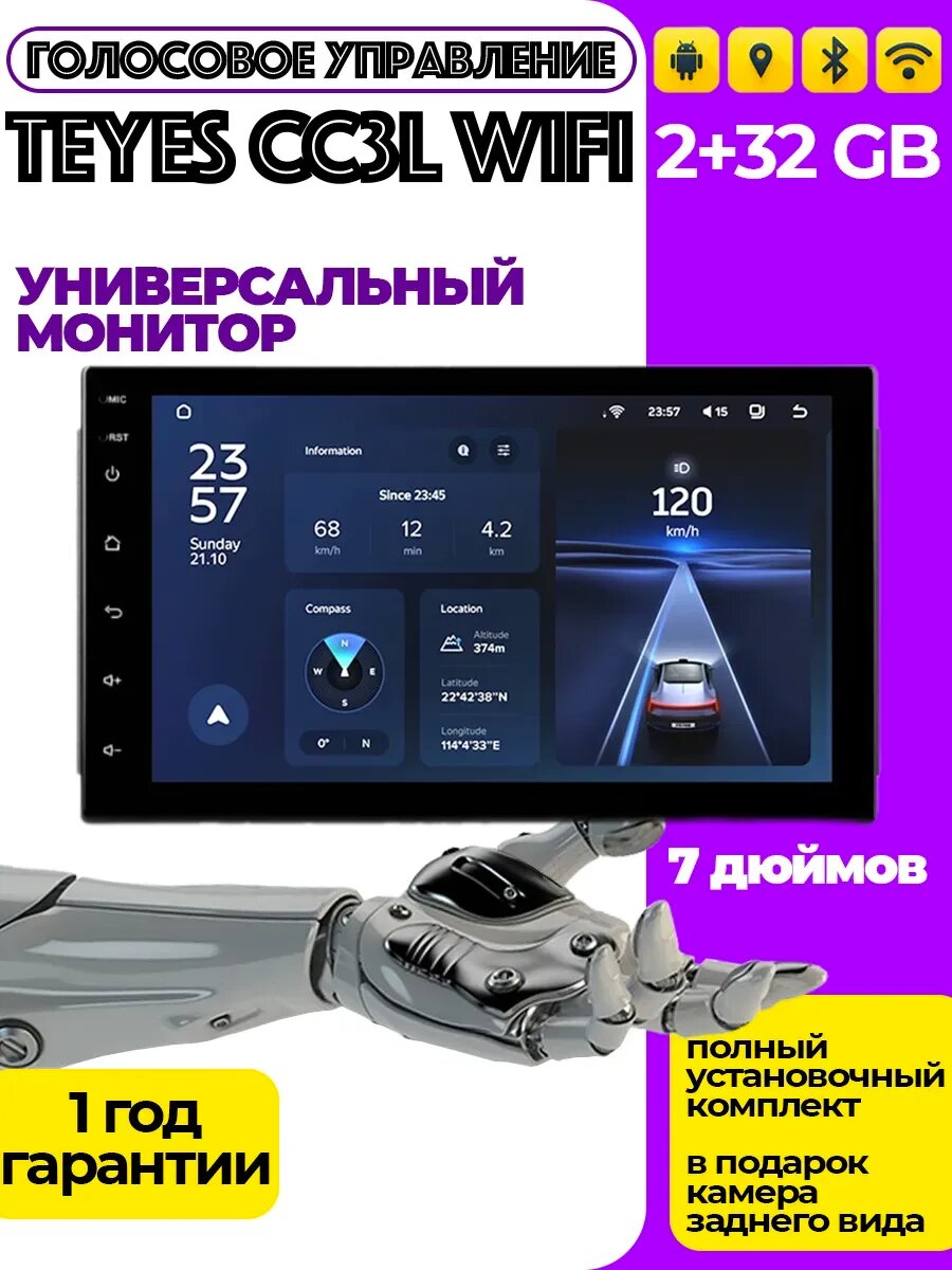Магнитола CC3L без рамки WIFI 2/32