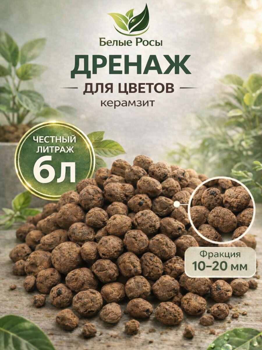 Дренаж для цветов и растений керамзитовый 6 л