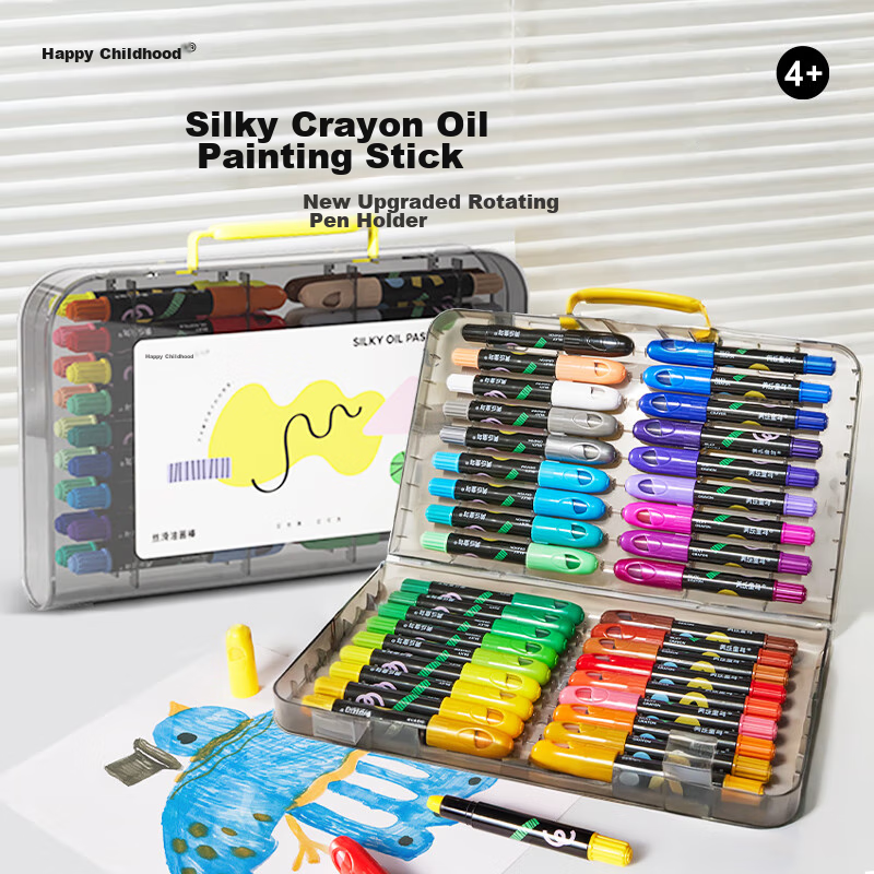 Meiluo Tongnian Smooth Oil Pastel Set, 36 Colors, Children's Water-Soluble Crayons, Non-Staining, Non-Toxic, Washable, for Kindergarten And Elementary School Students, Art Drawing Sticks, Colorful Sticks