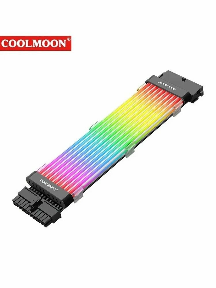 COOLMOON Удлинитель кабеля PCI-E 6+2-pin/PCI-E 6+2-pin, PCI-E 8-pin, 0.26 м, черный