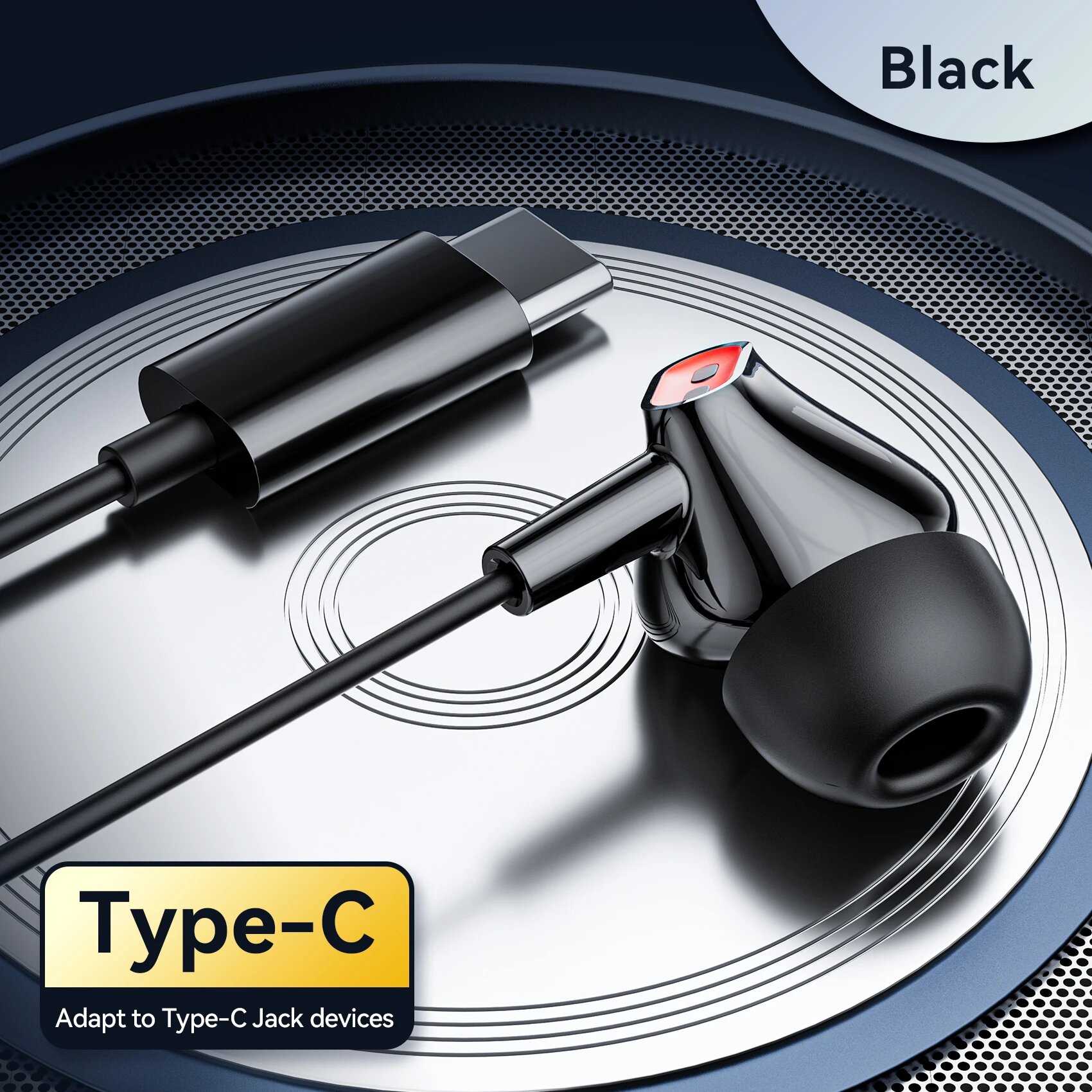 Vention проводные наушники HiFi с глубокими басами USB Type-C USB-C Black