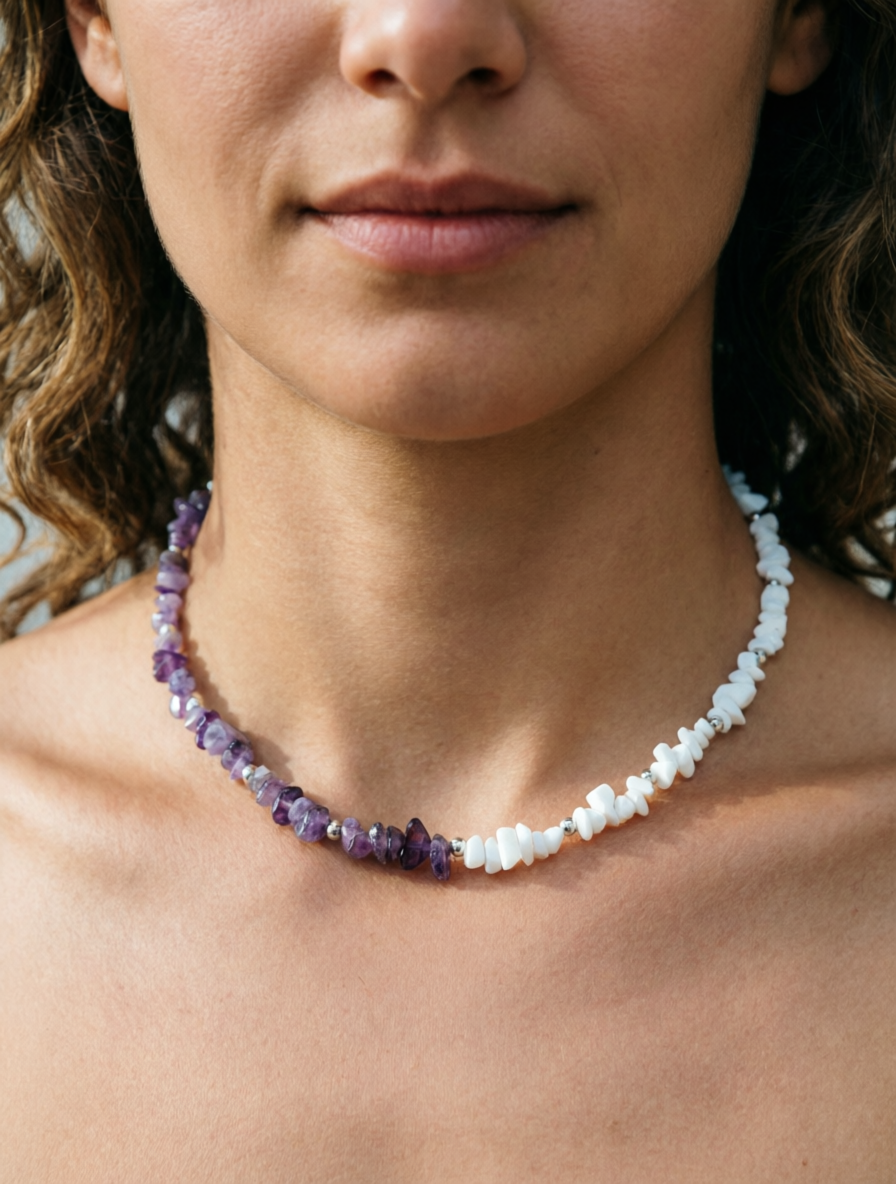 Чокер ENJOY Украшения из камней, аметист, агат