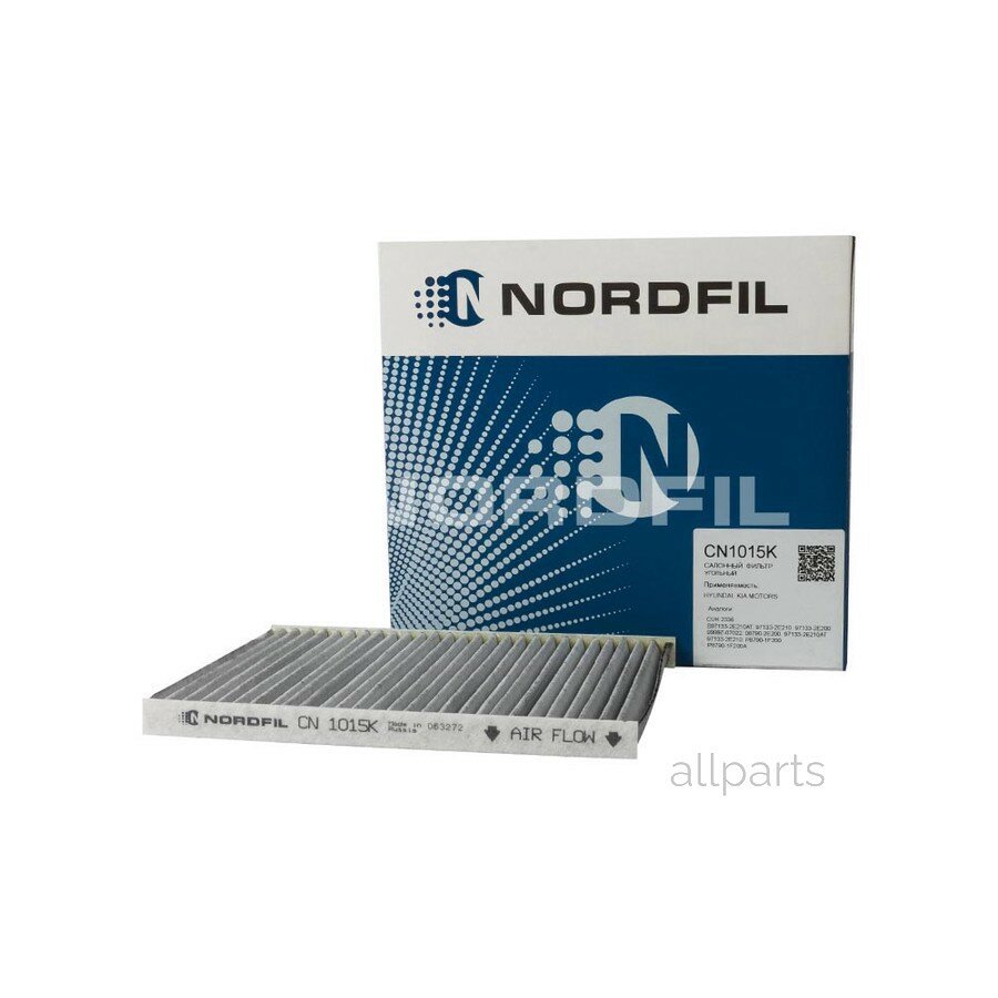 NORDFIL CN1015K Фильтр салона угольный Hyundai Accent IV Tucson Veloster i40 Kia Carens III Cerato II Rio II