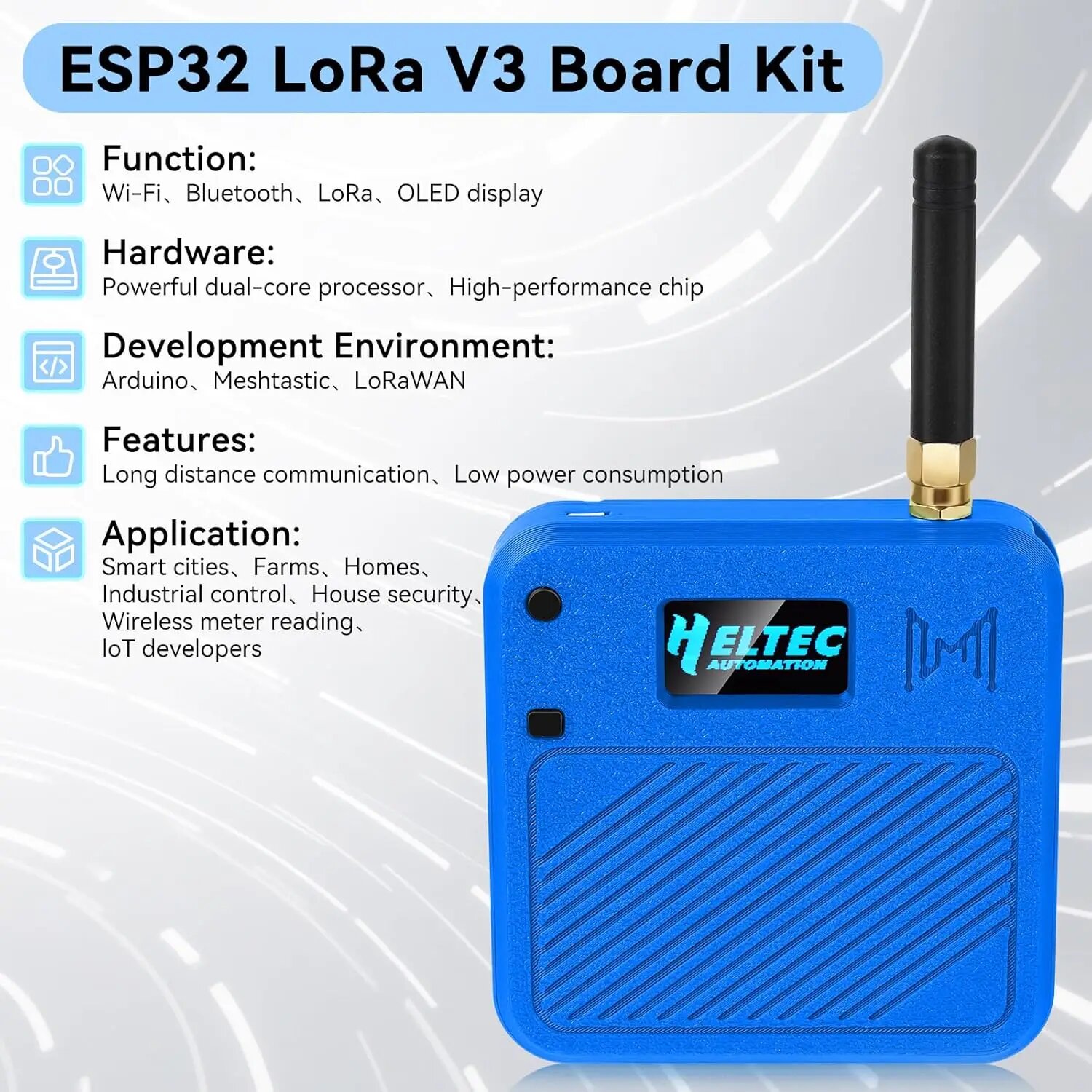 Heltec Lora V3 с чехлом, 863-928MHz, красный — фото 1