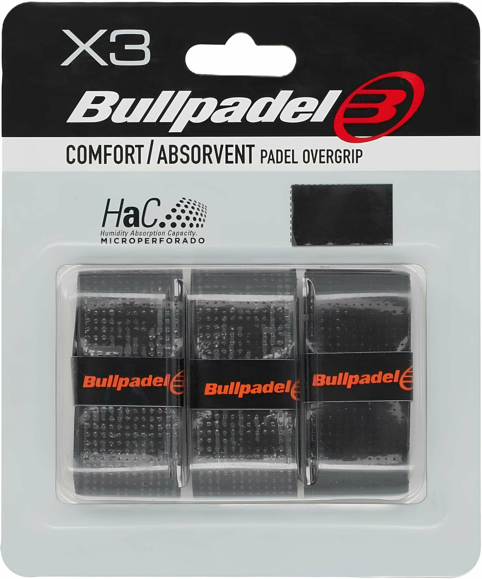 Овергрип (намотка) для ракетки Bullpadel, 3 шт, черный (GB1201-005) Чёрный