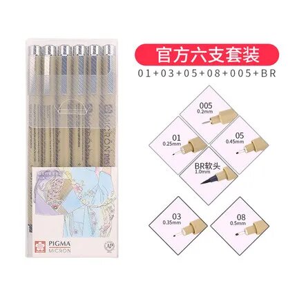 Sakura Pigma Micron набор ручек 6pcs Set