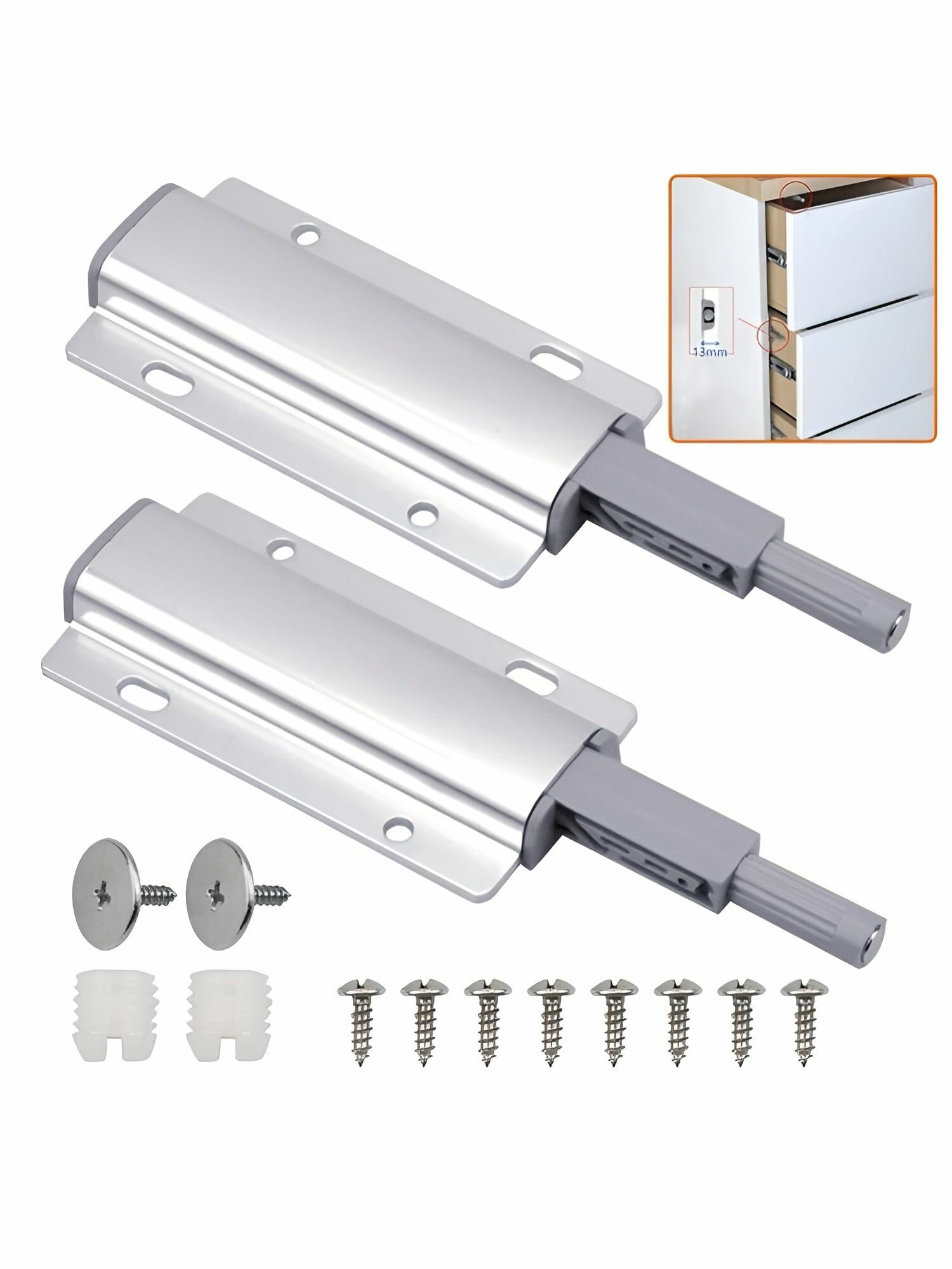 Доводчик мебельный магнитный Push-to-OpenТолкатель Демпфер с магнитом