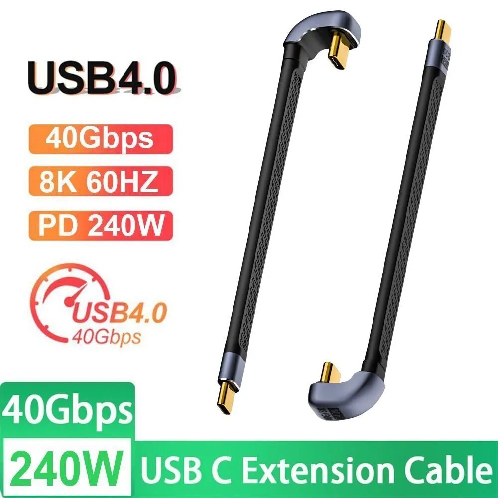 USB-C на шнур Type-C, кабель для зарядки и передачи данных между устройствами с разъемом тип C — фото 1