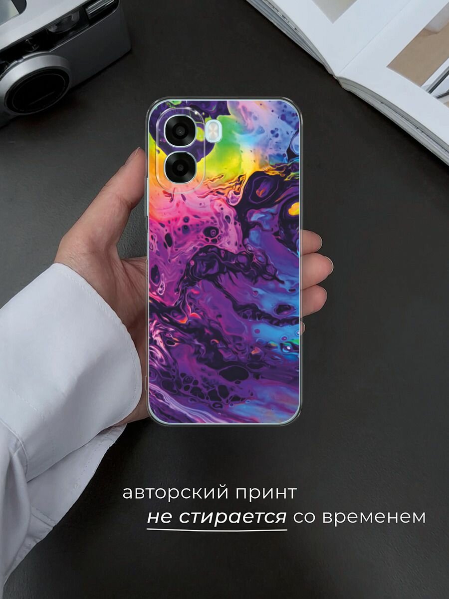 Силиконовый чехол на Oppo A6x / Оппо A6x с принтом ACID fluid — фото 1