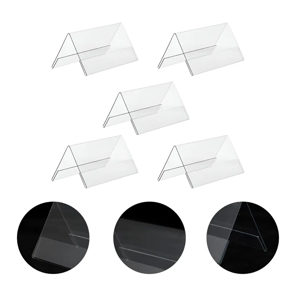 CCOCC Таблички для стола, 10 комплектов, прозрачные многоразовые держатели для имени для офиса и конференций.